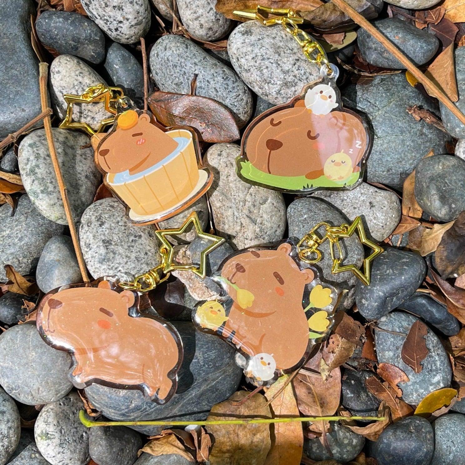 Acrylic Keychain - Capybara in Onsen – KLOSH
