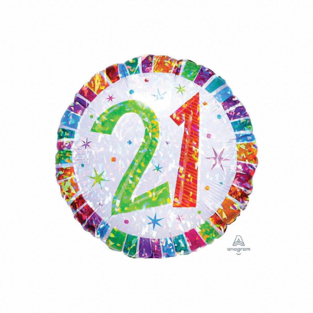Balloon - Birthday 21 Radiant Prism I Klosh Balloon Shop