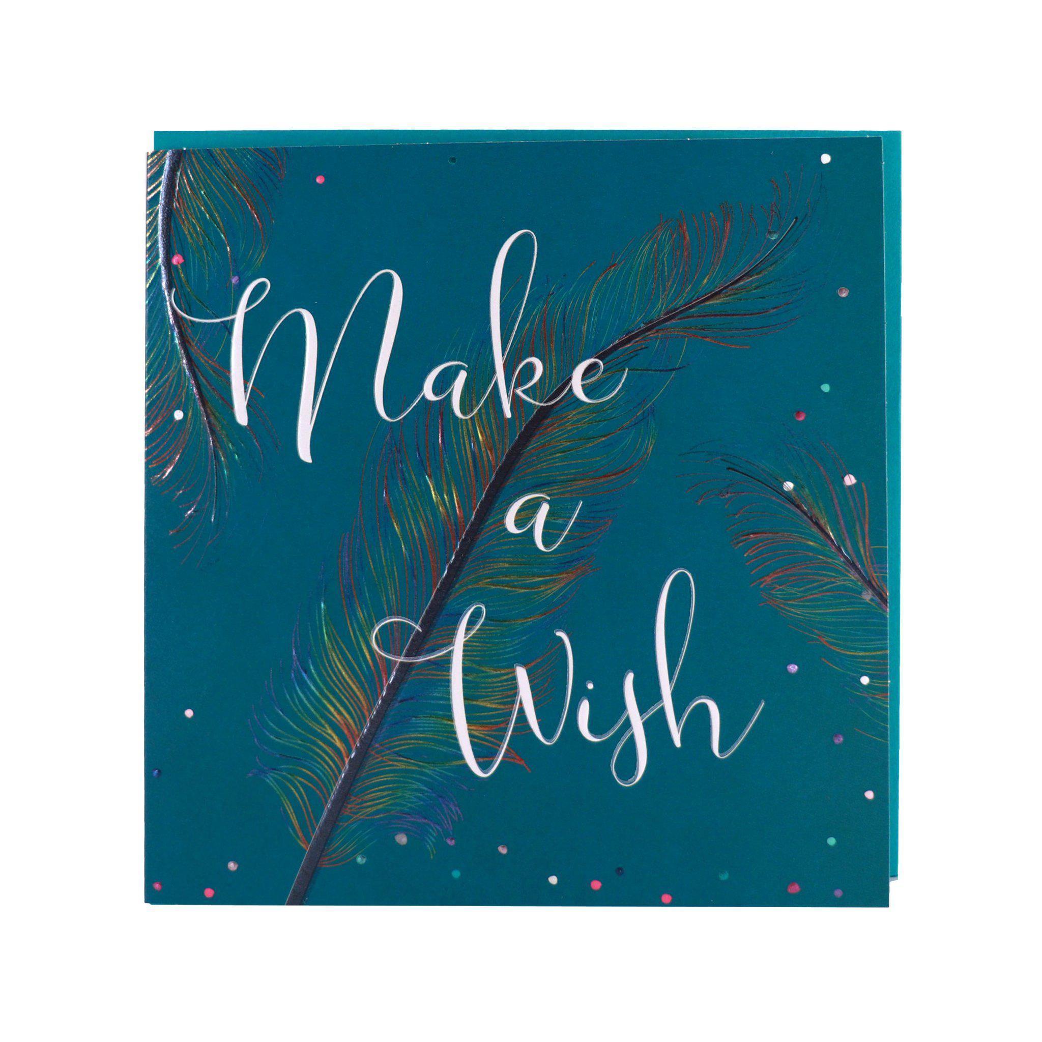 Card - Make A Wish Feather I Klosh Greeting Cards – KLOSH