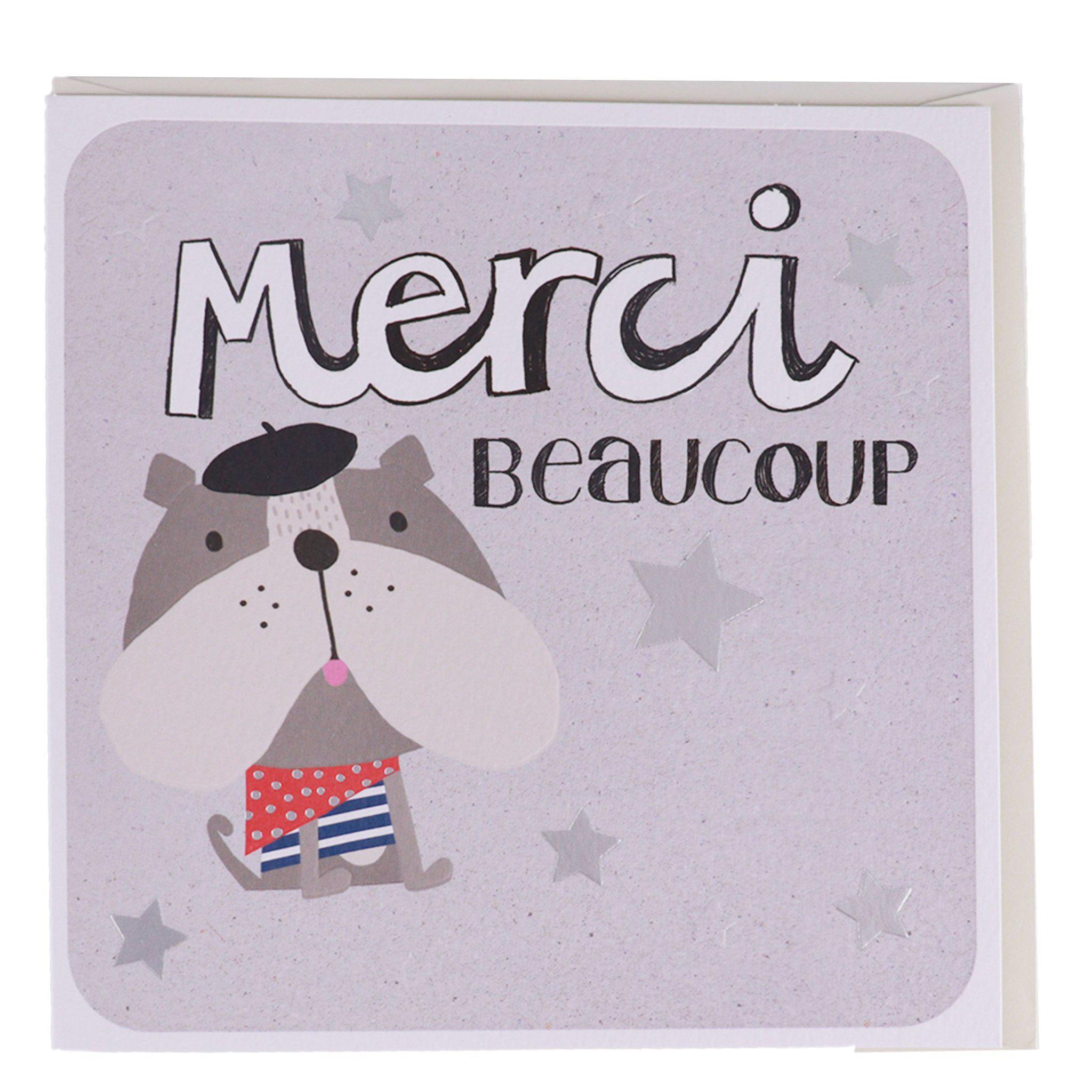 Card - Merci Beaucoup French Dog Thank You I Klosh Thank You Card – KLOSH