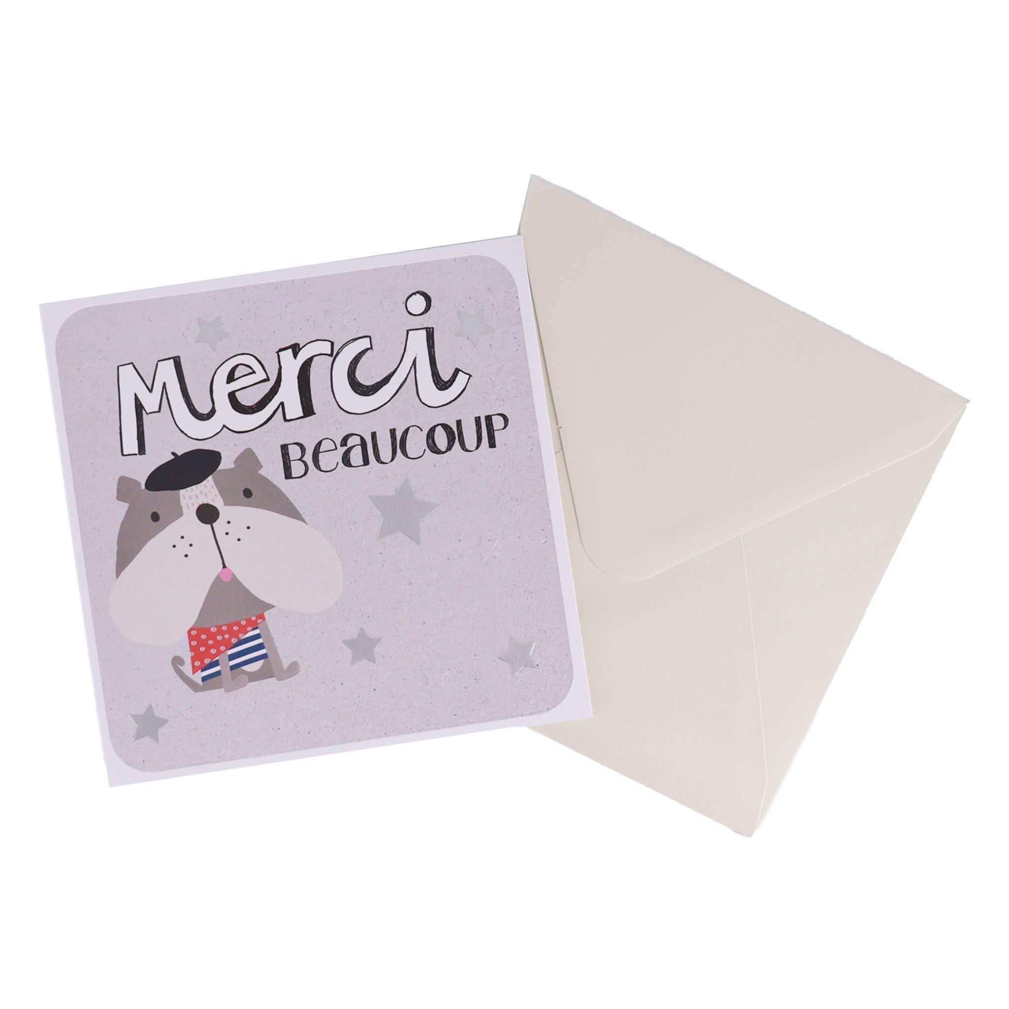 Card - Merci Beaucoup French Dog Thank You I Klosh Thank You Card – KLOSH