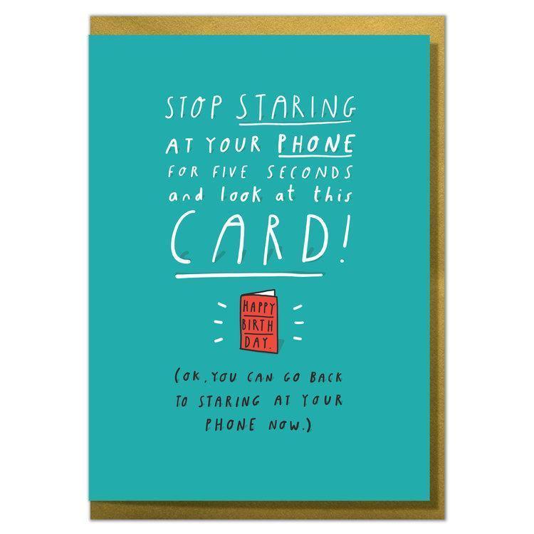 Card - Staring at Phone I Klosh Greeting Cards Online – KLOSH