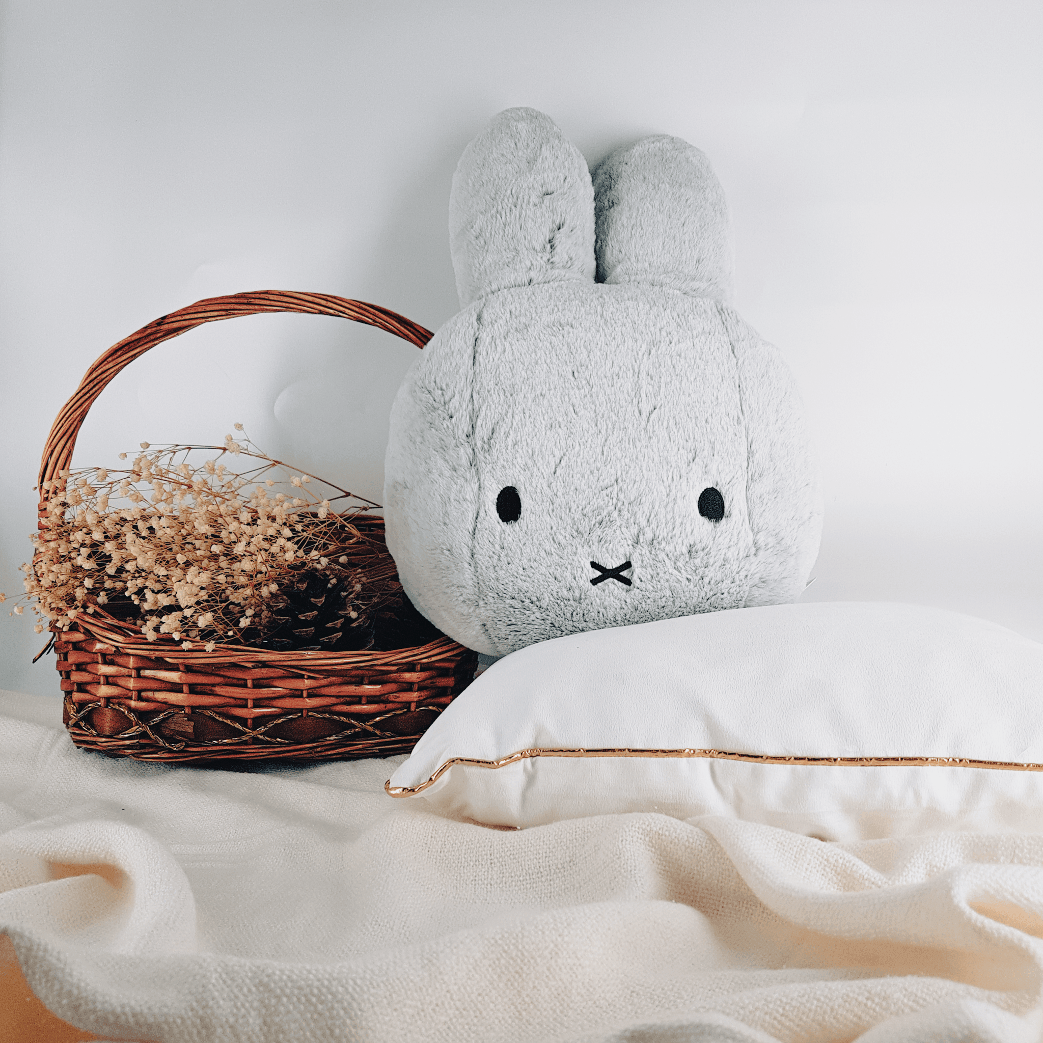 Miffy - Pewter Corduroy Head Cushion | Miffy Shop - Klosh Gift Online ...