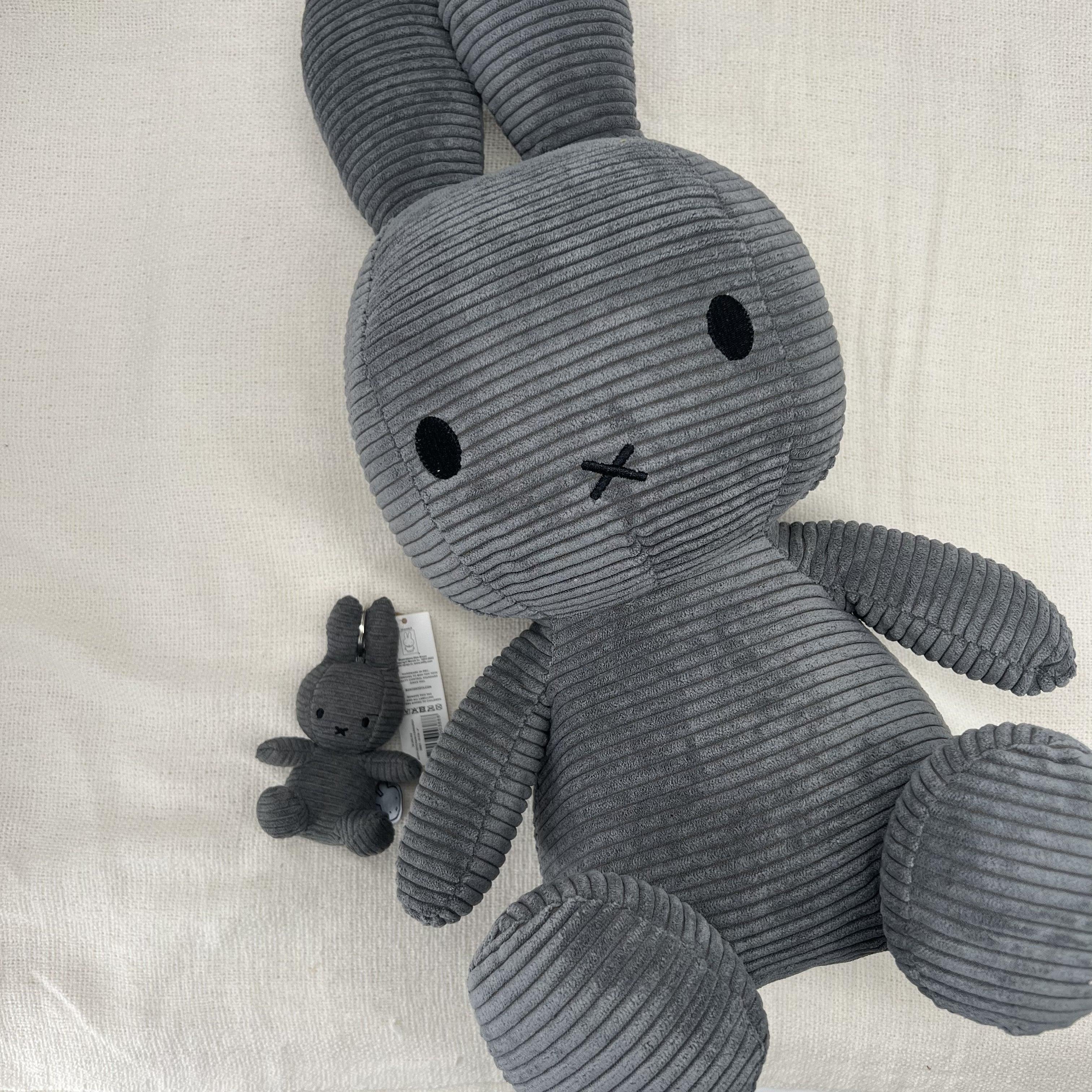 Miffy - Sitting Corduroy Grey Plush 70cm | Klosh Gift Online Singapore – KLOSH