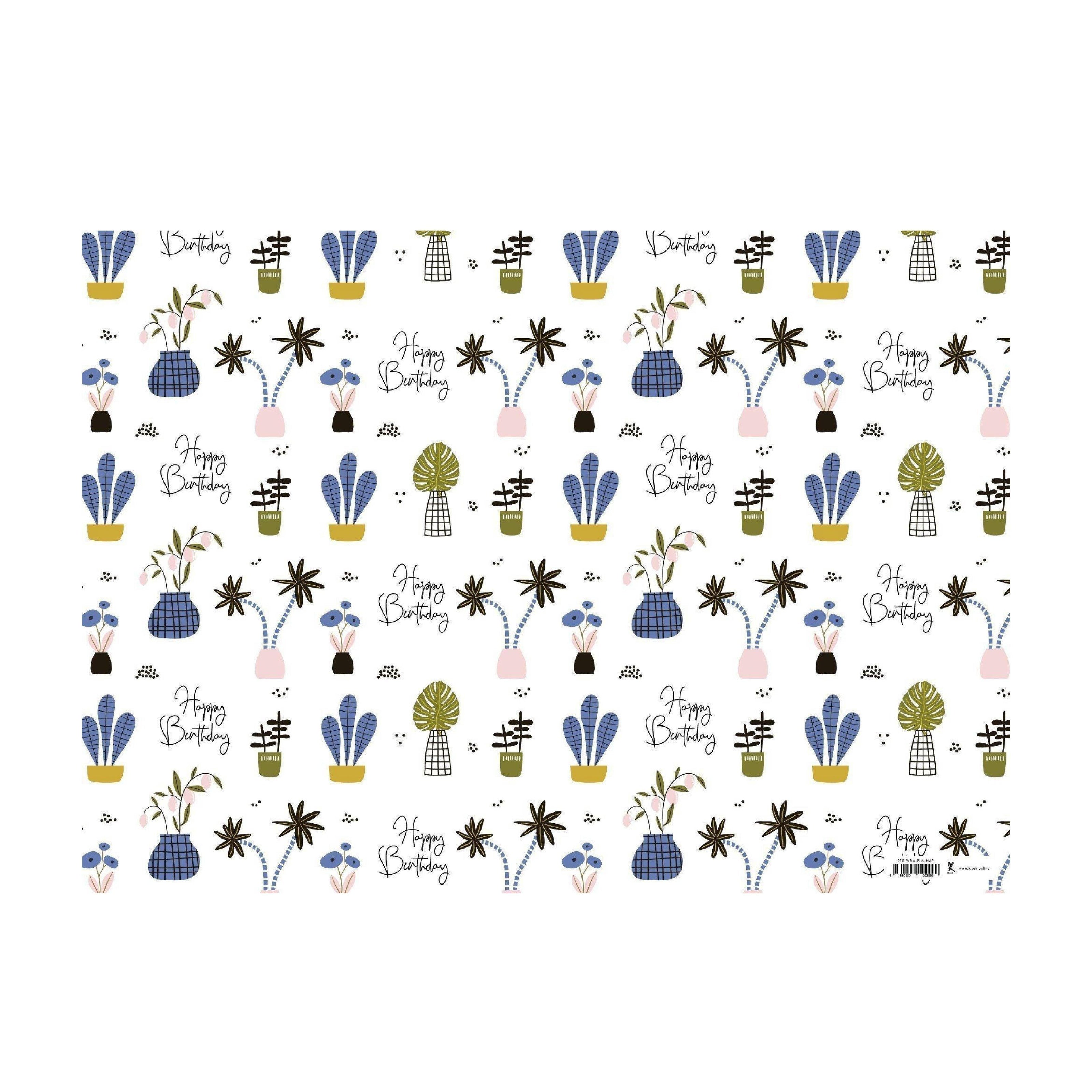 Wrapping Paper - Happy Birthday Plants I Klosh Gift Store